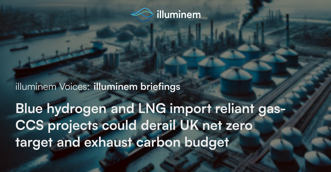 Blue hydrogen and LNG import reliant gas-CCS projects could derail UK net zero target and ...